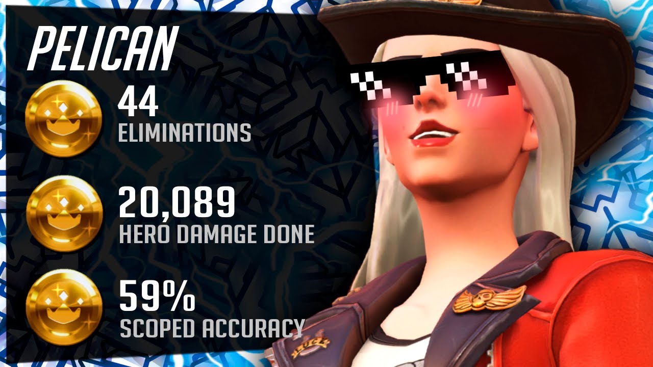 Pelican DPS Main - Hanzo Ashe Cassidy! 44 elims! [ Overwatch Season 32 ...